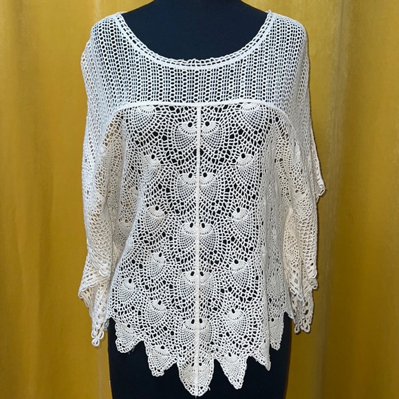 PPLA | Tops | Ppla Dara Crochet Poncho | Poshmark